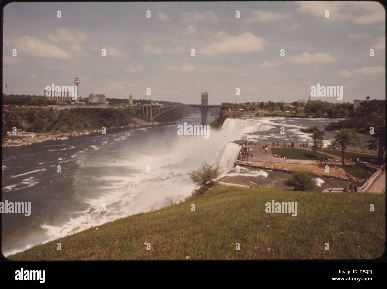 A view from Goat Island in the Niagara River, located at the brink of ...
