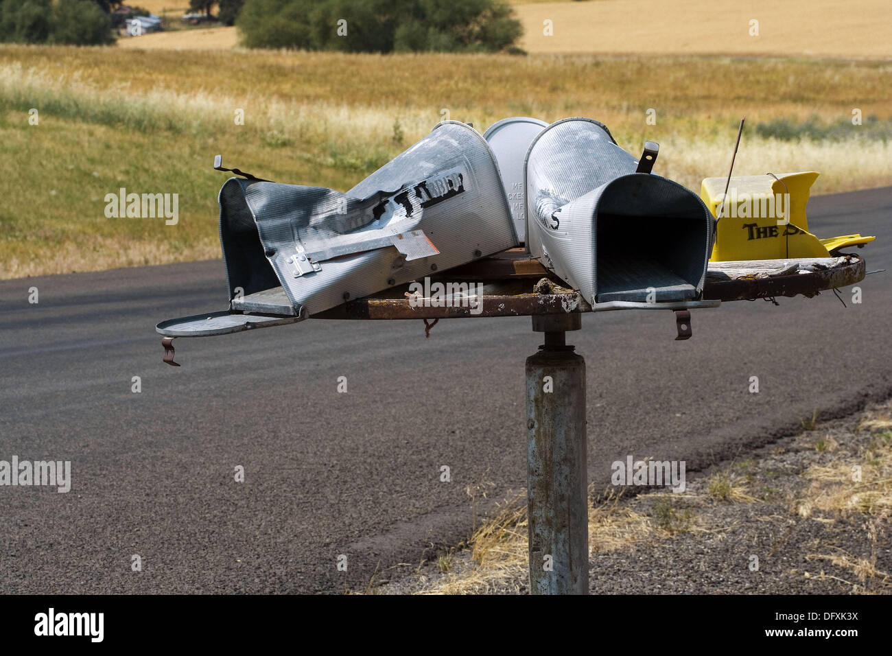 Smashed mailboxes in the rural Palouse farming area of Eastern ...