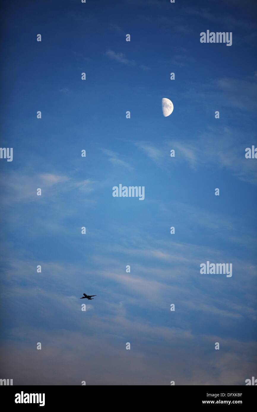 Flying by the moon hi-res stock photography and images - Alamy