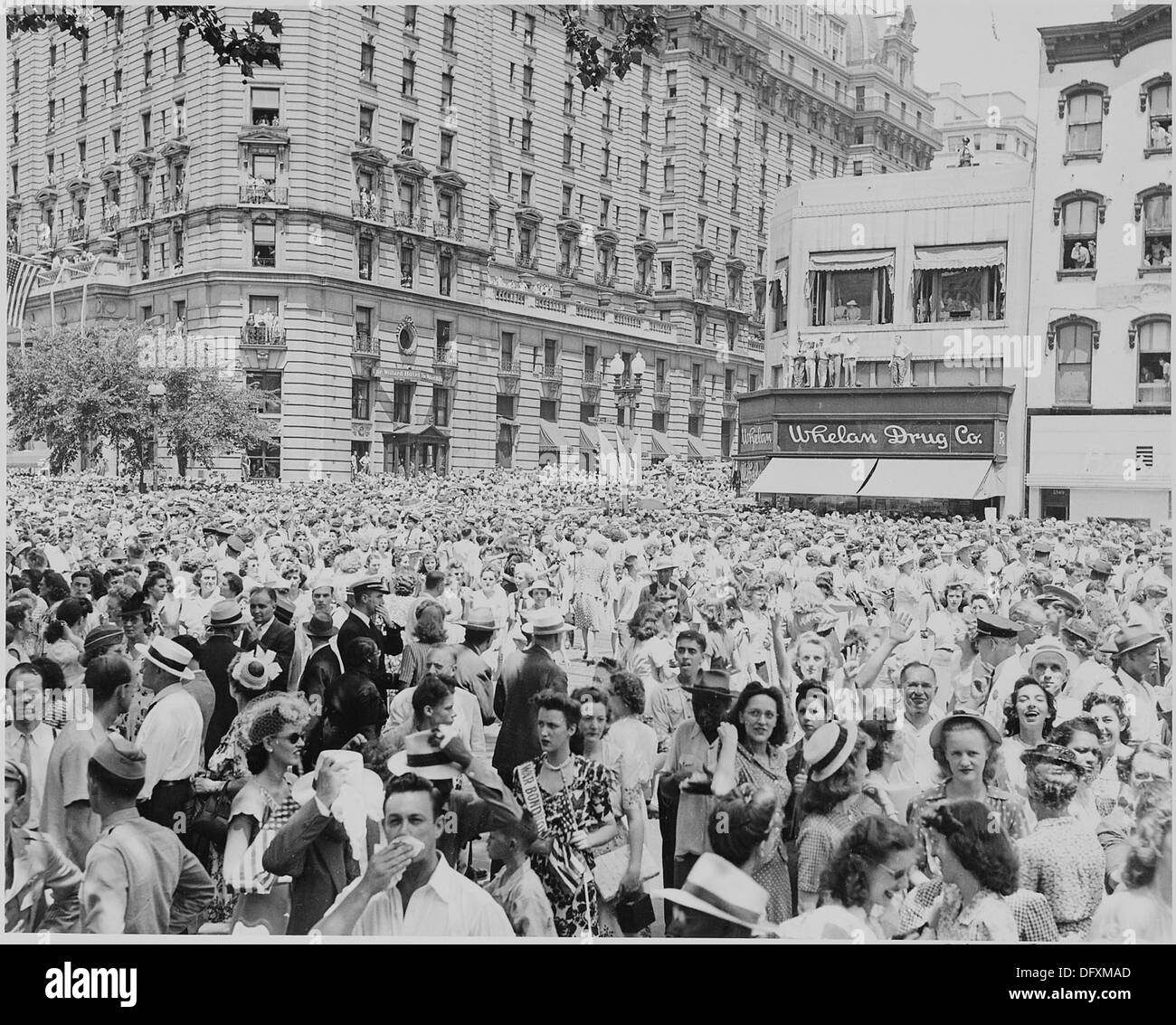A photograph capturing a large crowd in Washington, D.C., gathered to ...