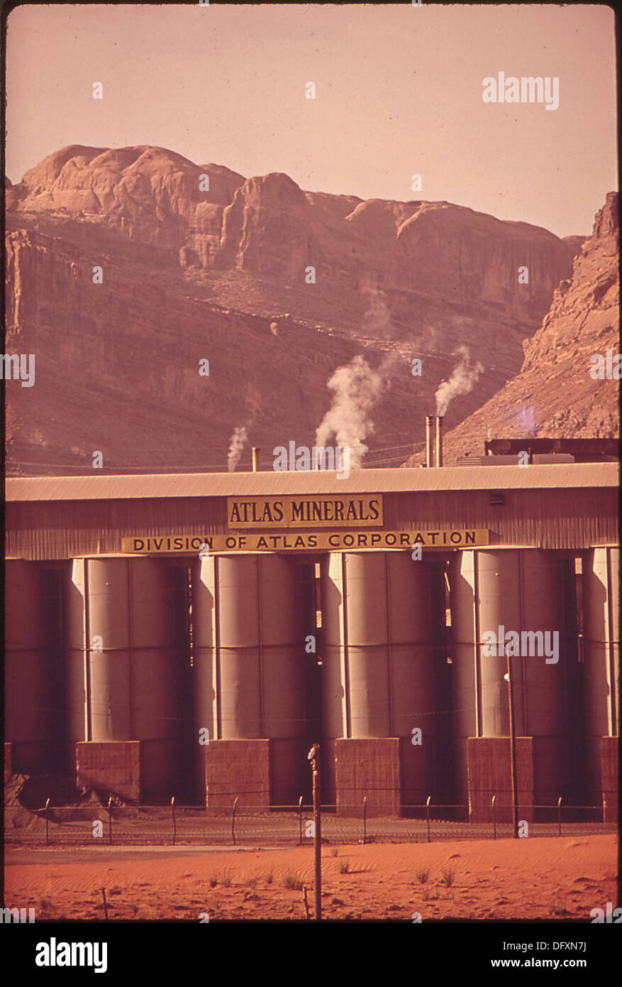 This photograph shows a uranium mill located just outside of Moab, Utah ...