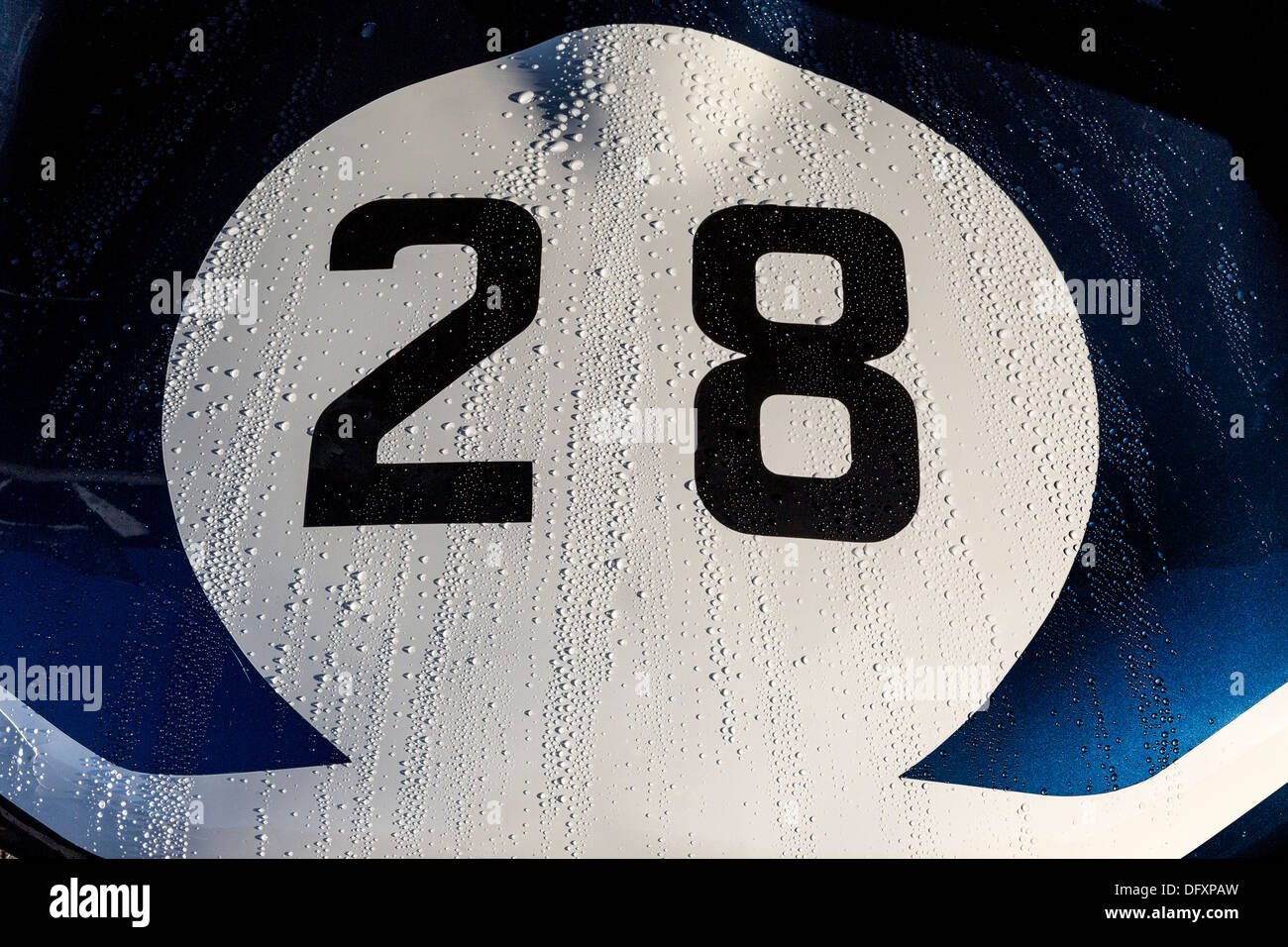 Race number 28 on 1963 AC Cobra. 2013 Goodwood Revival, Sussex, UK ...