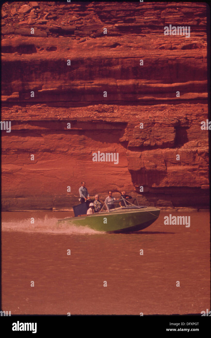 Traveling along the Colorado River in a jet boat with Tag-Along-Tours ...