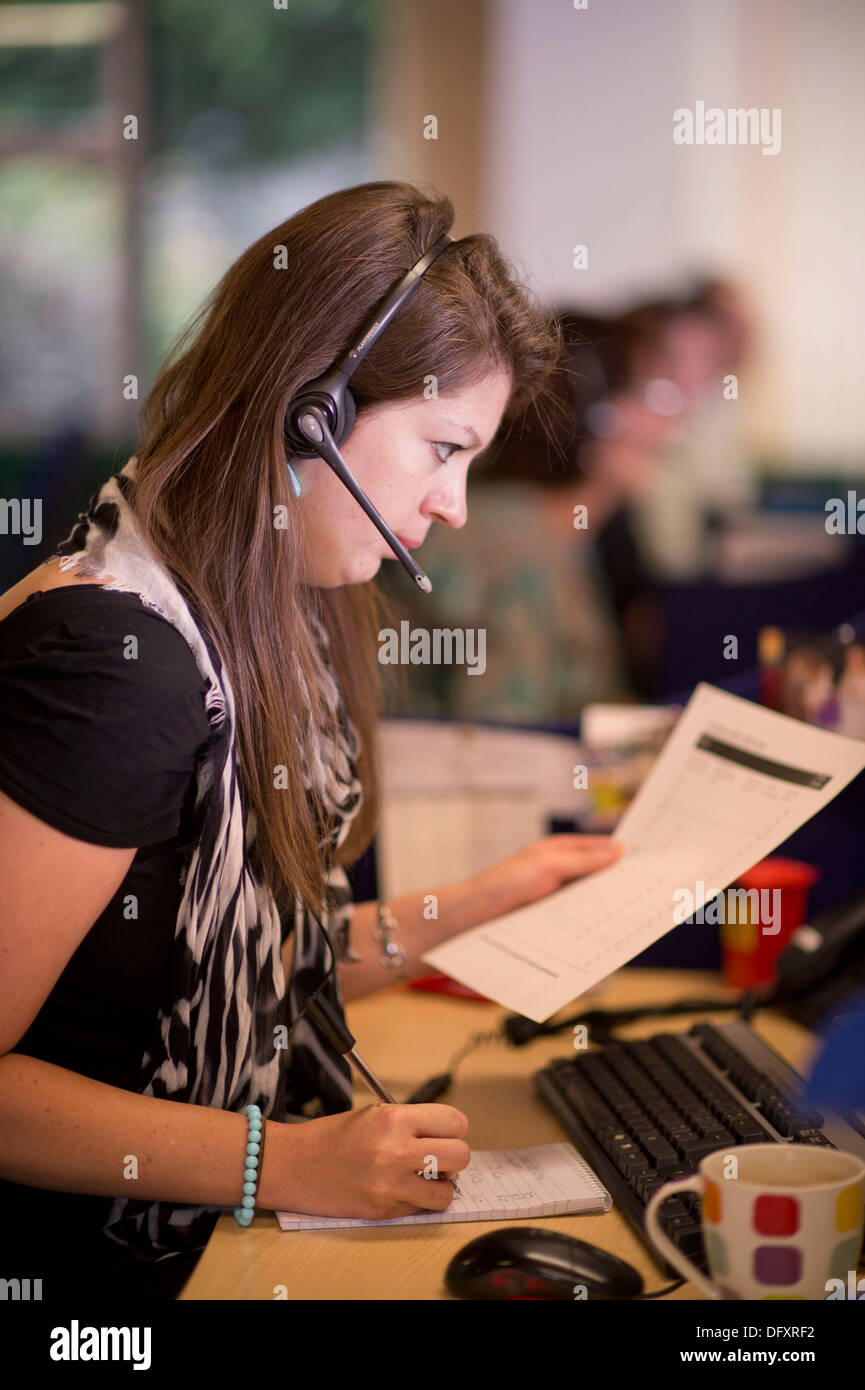 Telephone operators clearing helpline university hi-res stock ...