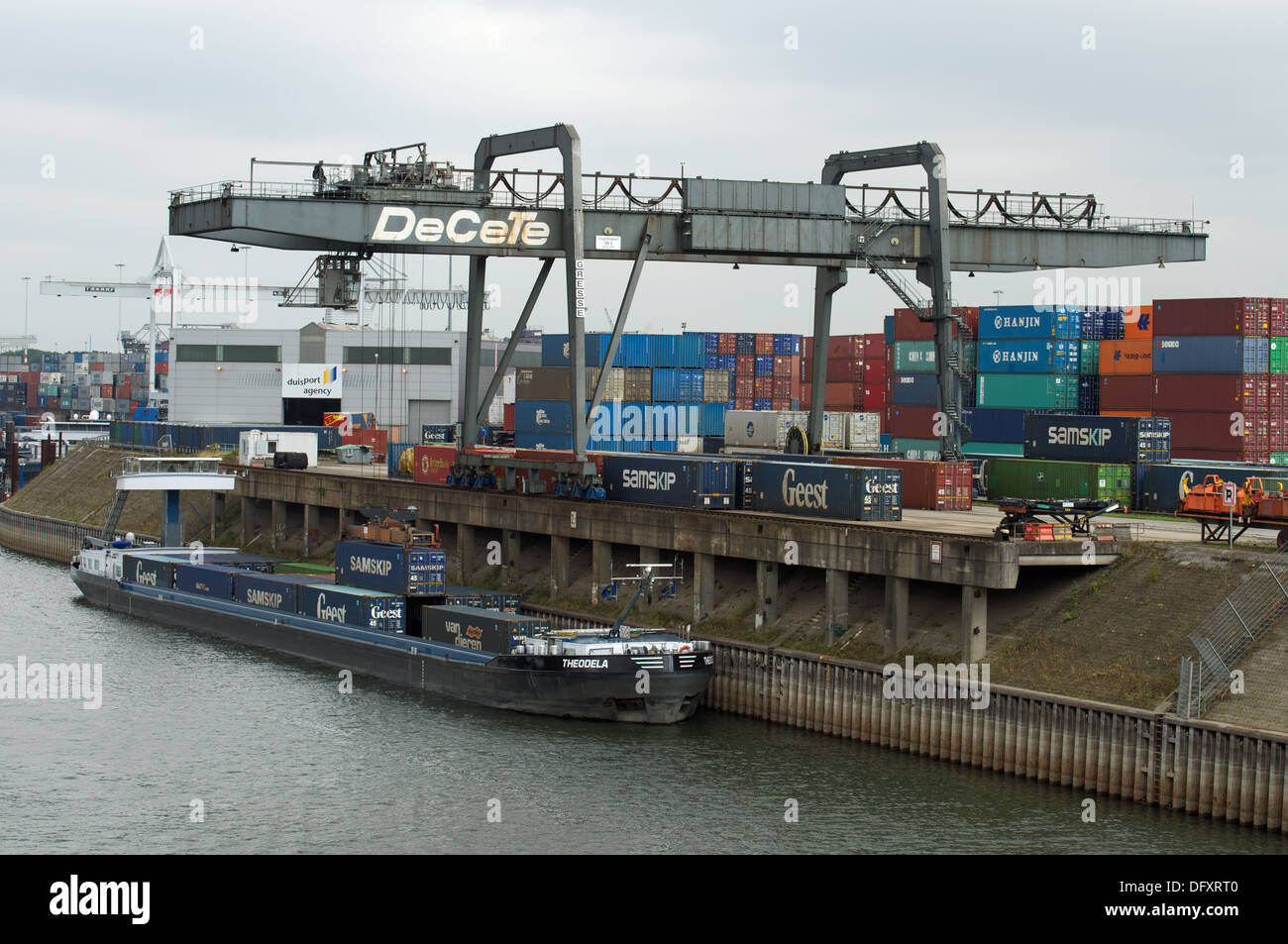 River Rhine container terminal Stock Photo - Alamy