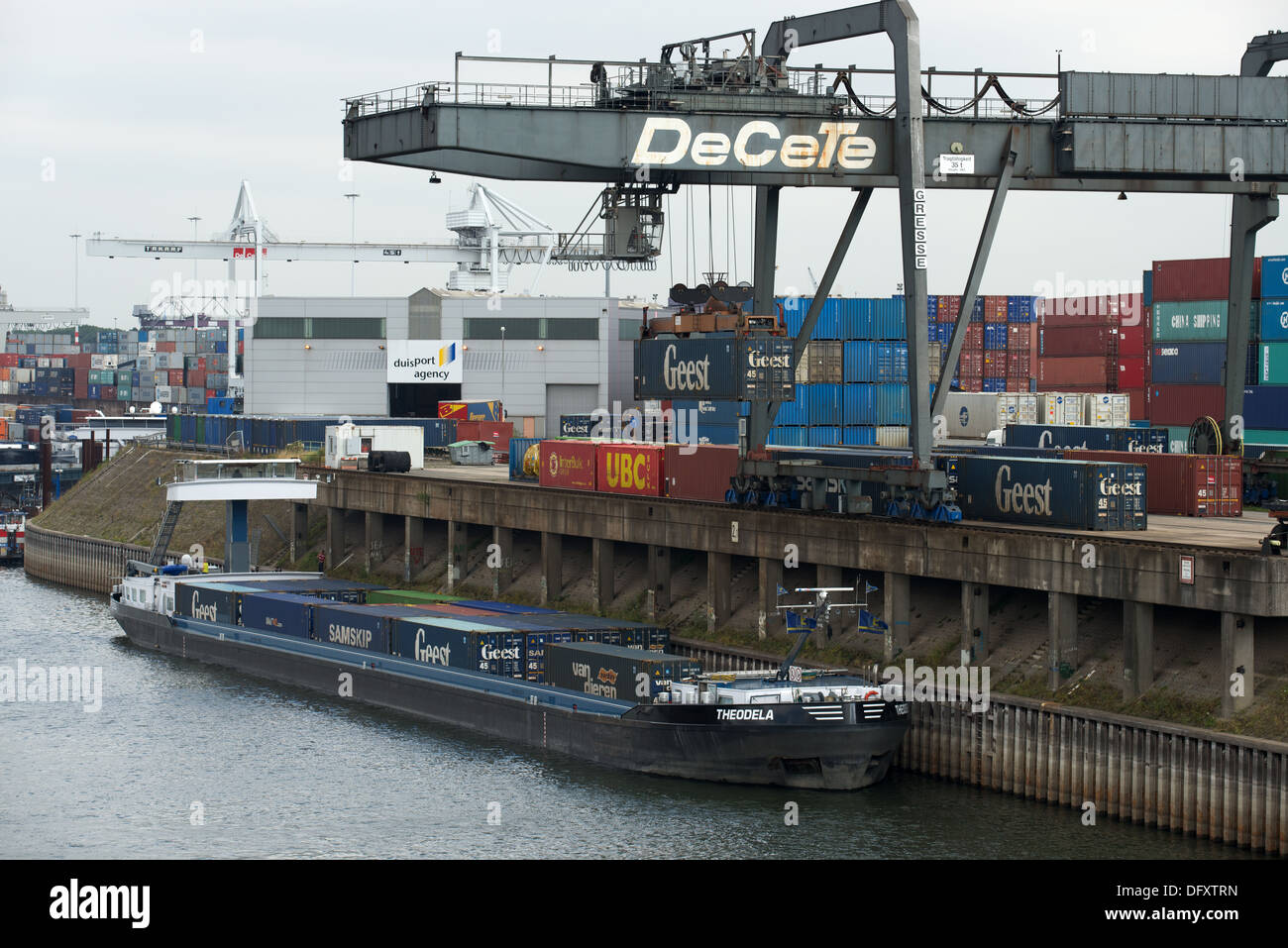 River Rhine container terminal Stock Photo - Alamy