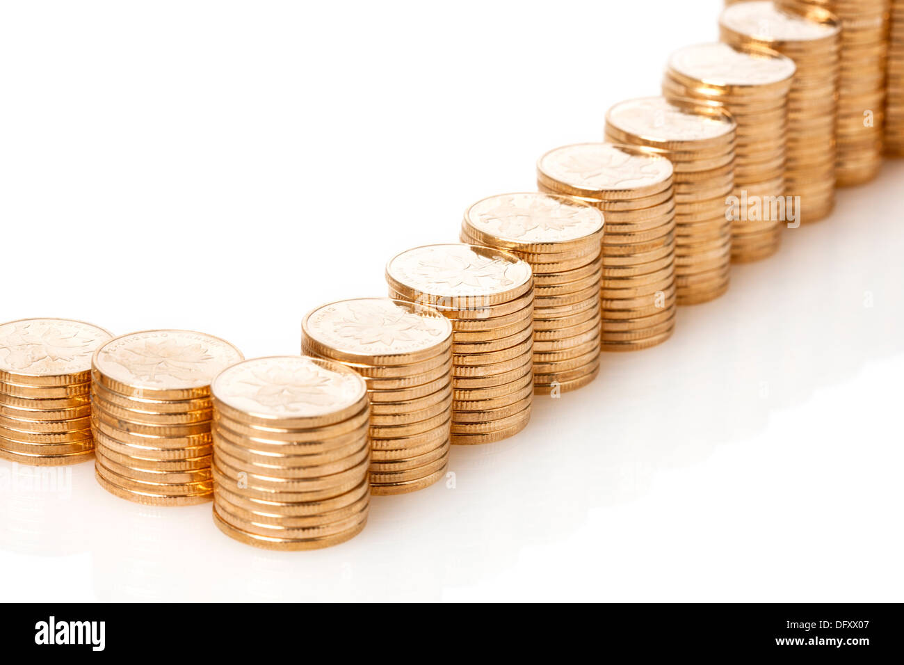 Stacks of coins Stock Photo - Alamy