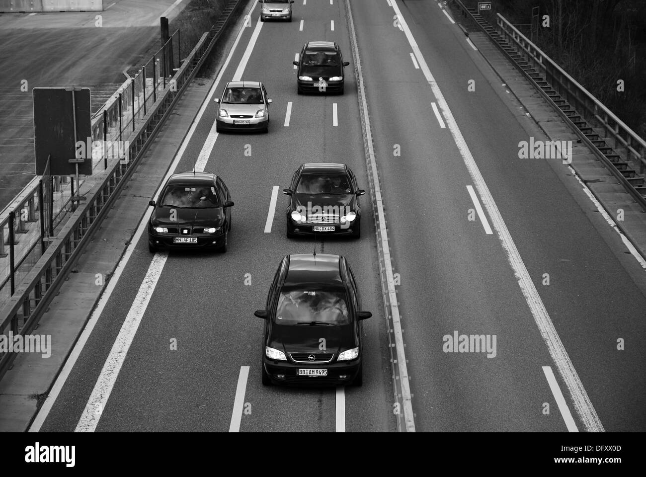 Car accident with traffic jam Black and White Stock Photos & Images - Alamy