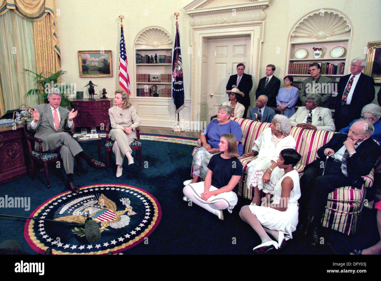 US President Bill Clinton and First lady Hillary Rodham Clinton with ...