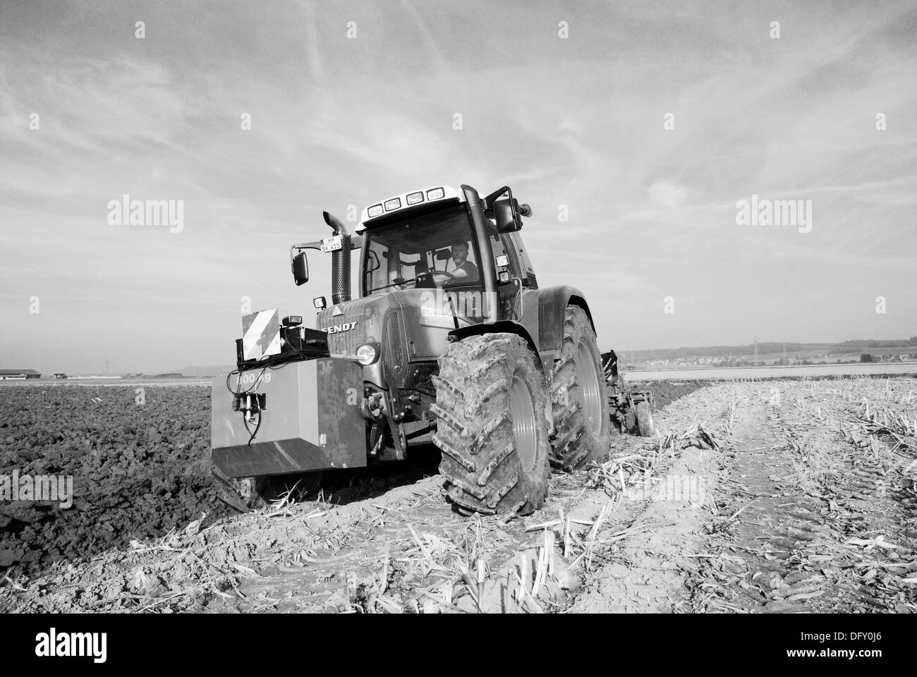 Tractor plough Black and White Stock Photos & Images - Alamy