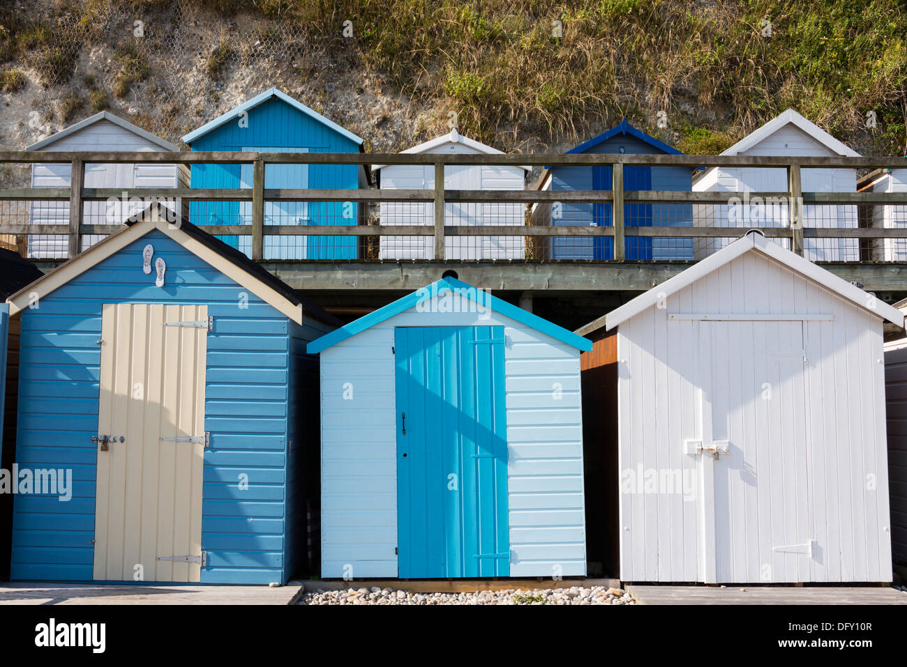 Pastel beach huts hi-res stock photography and images - Alamy