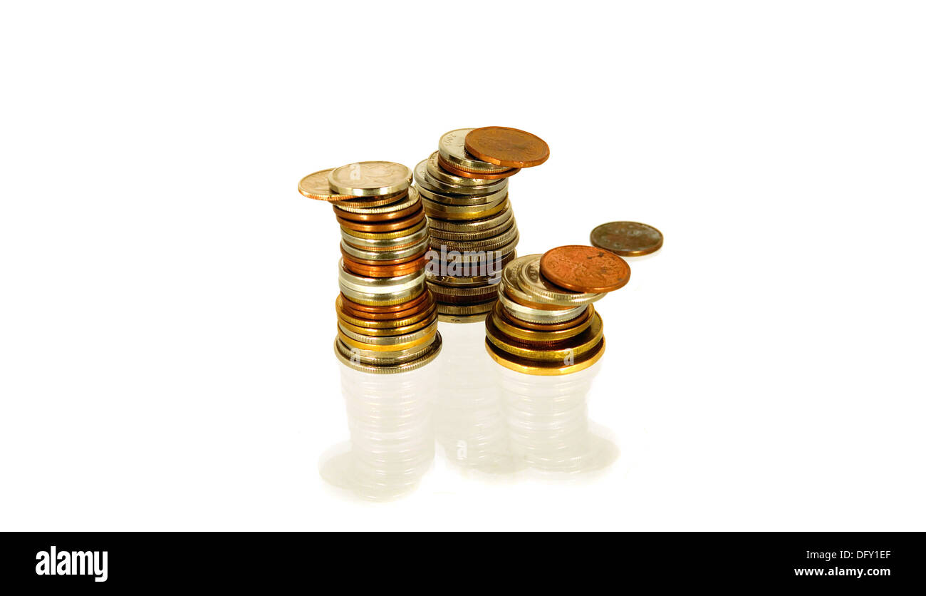 coins isolated on white background Stock Photo - Alamy