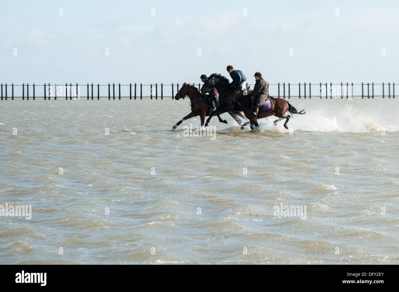 Maplin Sands, Shoeburyness, Essex. 10th Oct, 2013. Even with gale force ...