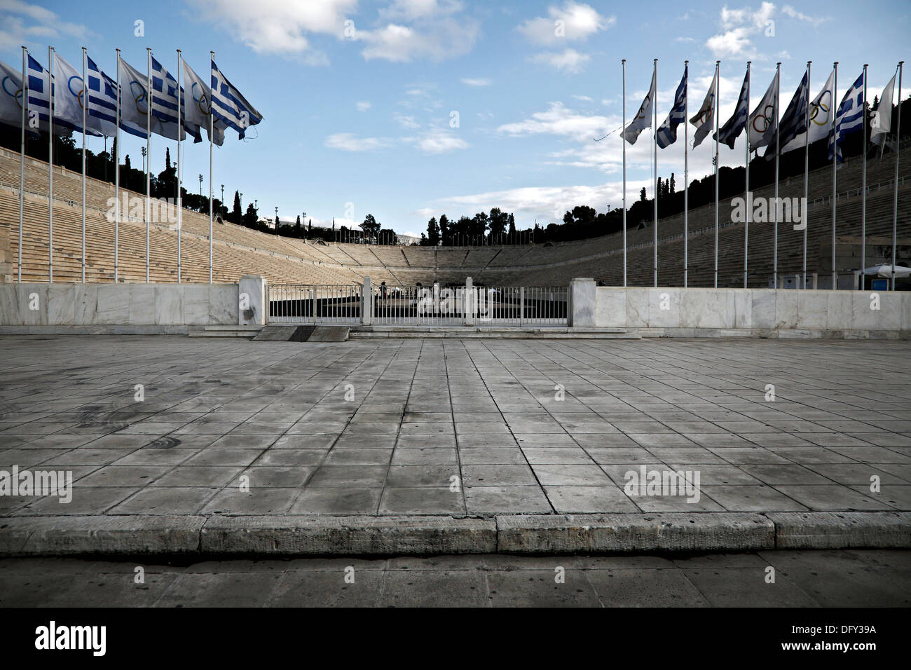 Panathenaic (Kallimarmaro) Stadium. Athens, Greece on October 3, 2013 ...