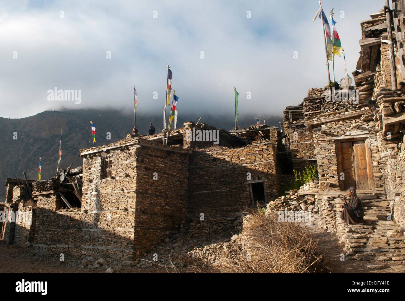 Traditional Nepalese Stone House Himalayan High Resolution Stock ...