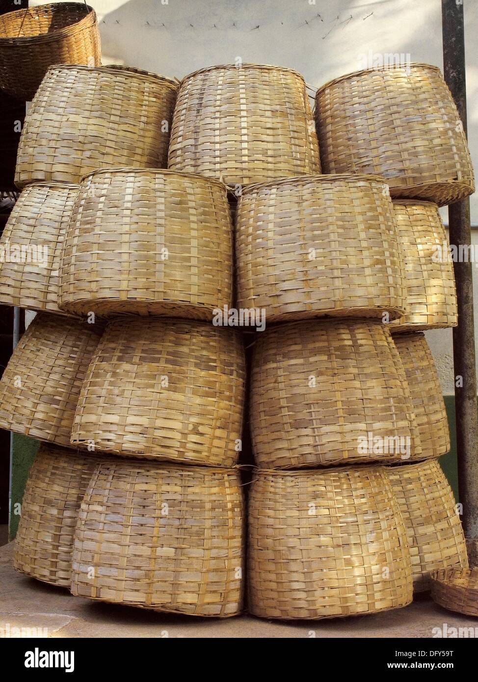 Bamboo Baskets for Packing Fruits at Market, Ratnagiri, Maharashtra ...