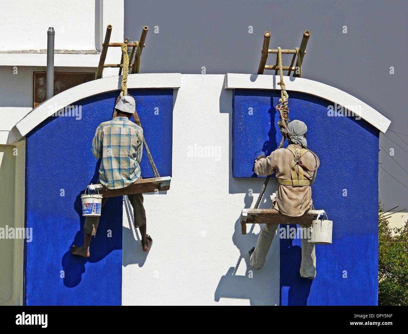 Painter Working On Building´s Exterior High Resolution Stock ...