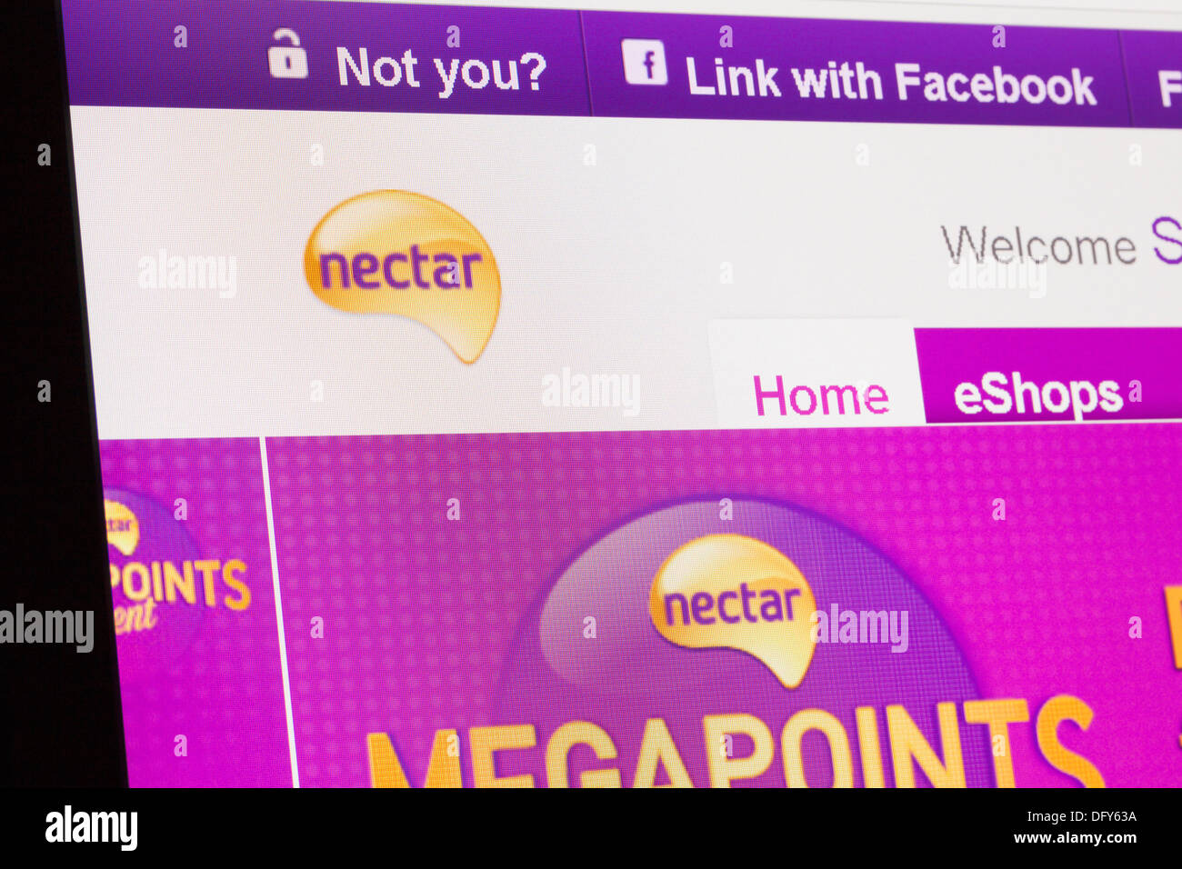 Screenshot of the Nectar card homepage Stock Photo - Alamy