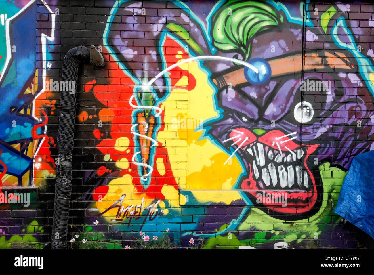 Graffiti and Wall Art as decoration and Art Deco on outdoor wall in ...