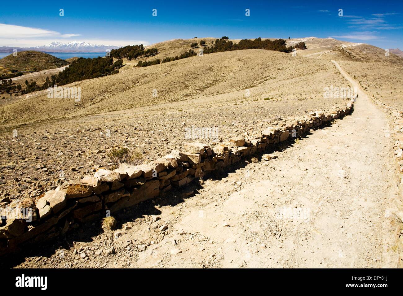 Hiking trail on Isla del Sol Isla del Sol, Lago Titicaca Reserva ...