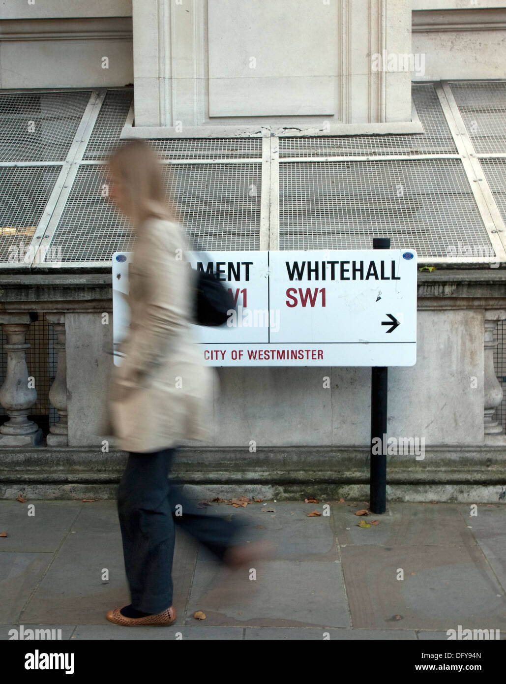 Street sign in Whitehall, London Stock Photo - Alamy