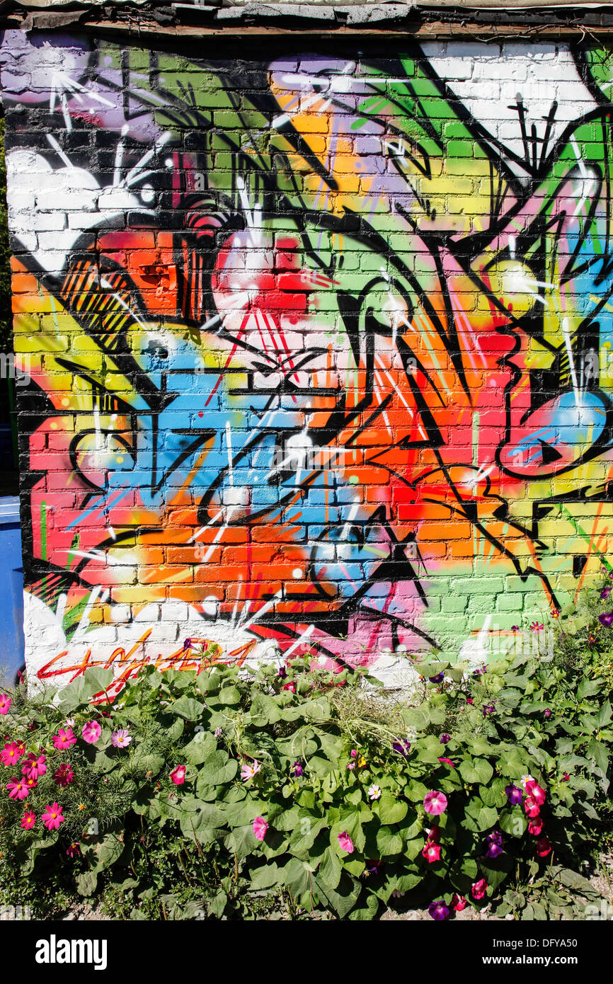 Graffiti and Wall Art as decoration and Art Deco on outdoor wall in ...