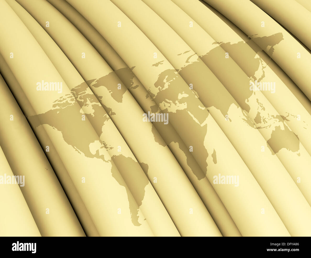 Cluster of cables with a world map print Stock Photo - Alamy