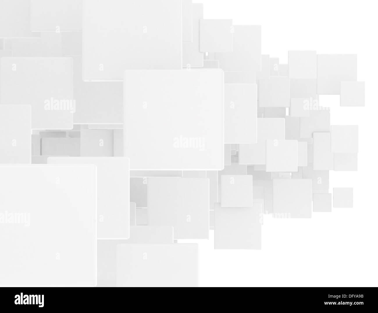 Overlapped 3d white squares Stock Photo - Alamy