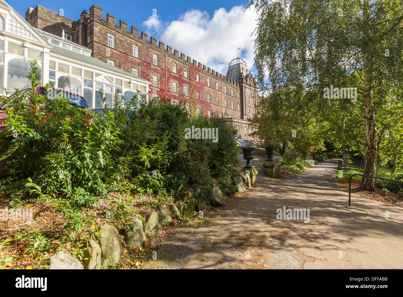View of County offices or county hall in Matlock. A former hydro spa ...