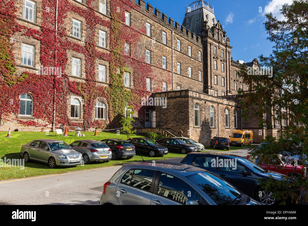 View of County offices or county hall in Matlock. A former hydro spa ...