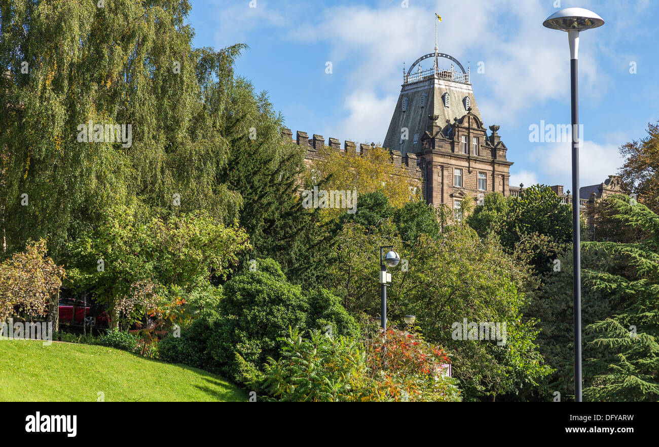 View of County offices or county hall in Matlock. A former hydro spa ...