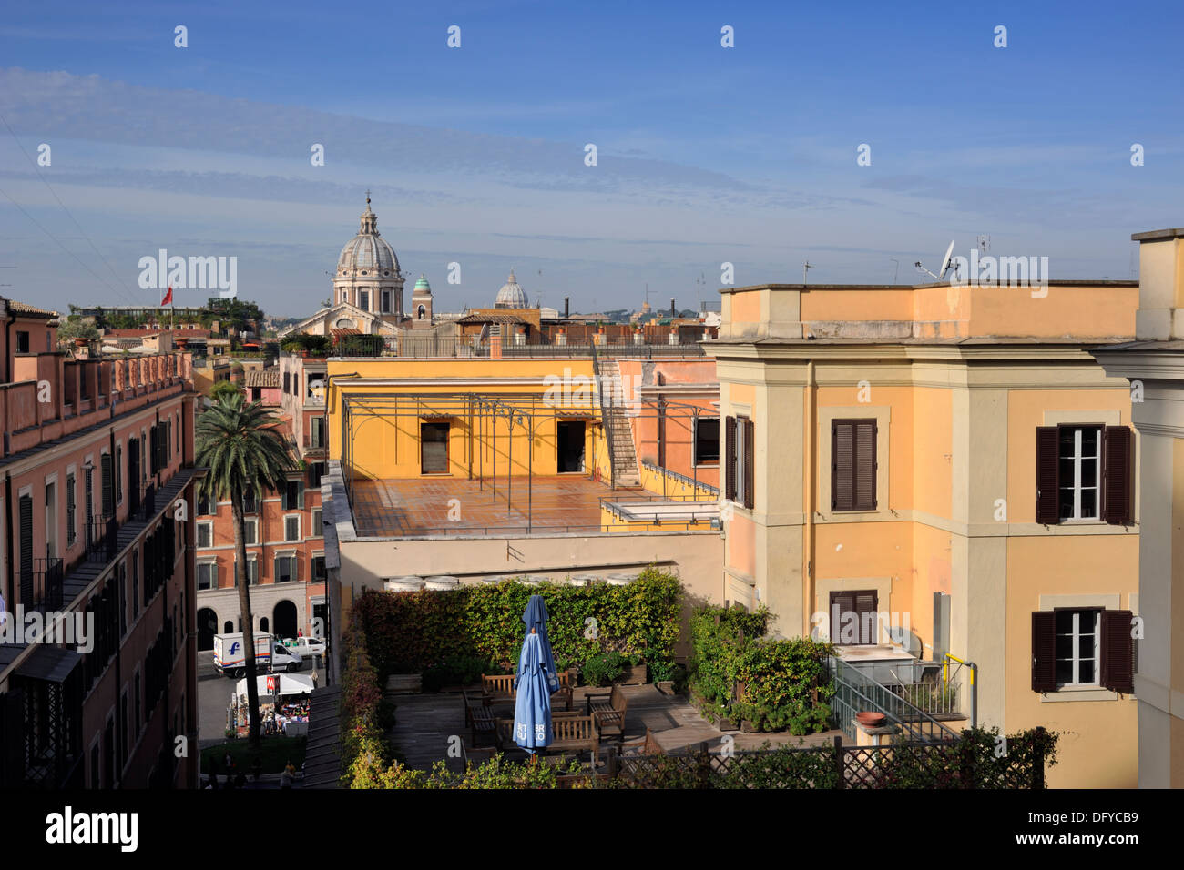 Rooftop terrace rome hi-res stock photography and images - Alamy