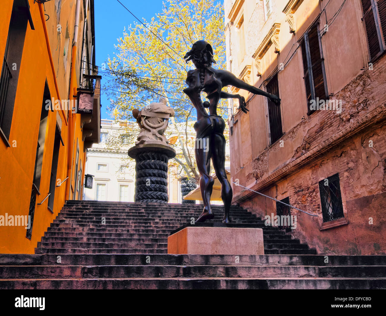 Cityscape of Figueres - city of Salvador Dali in Girona Province ...