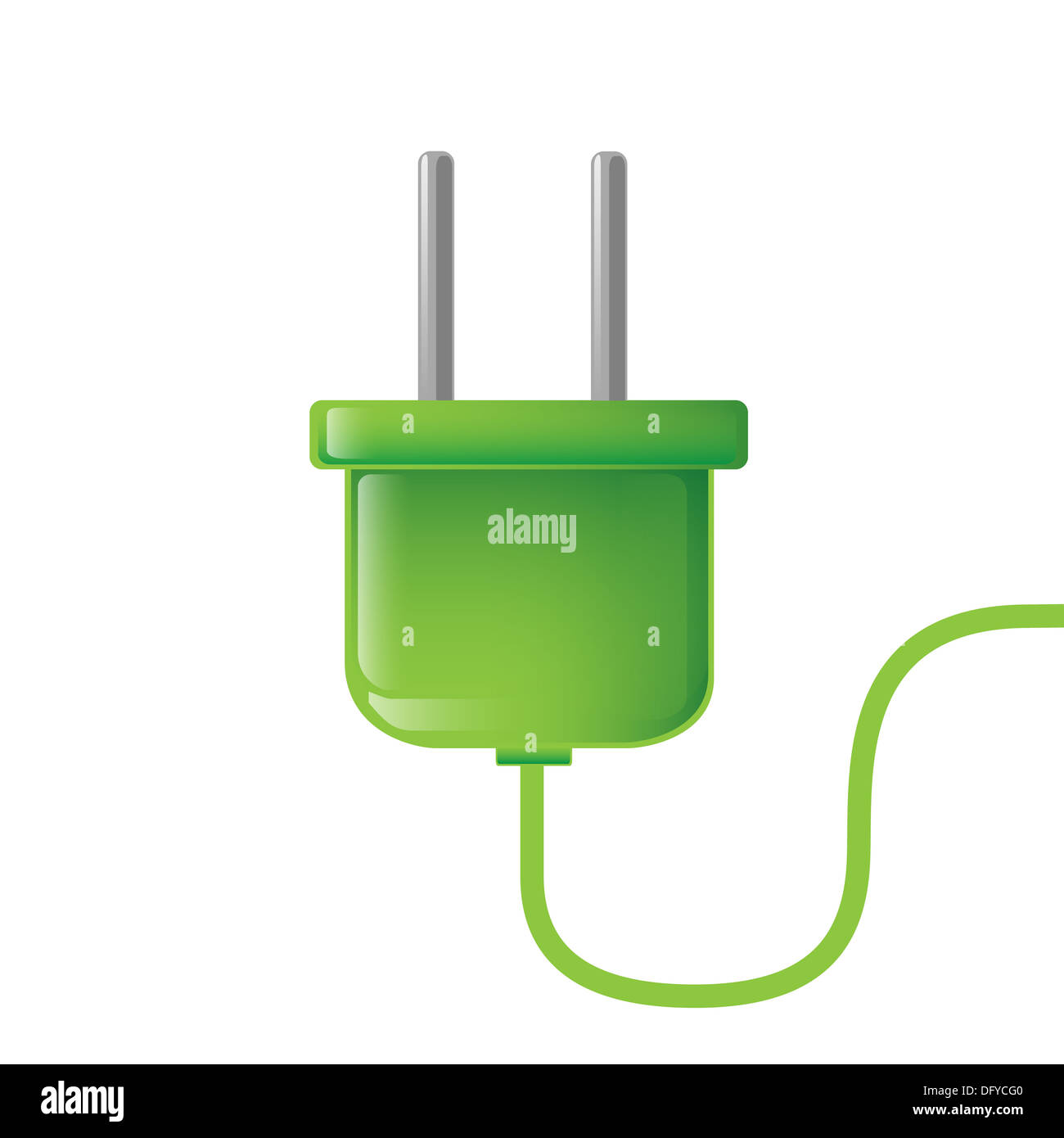 green electric plug illustration Stock Photo - Alamy