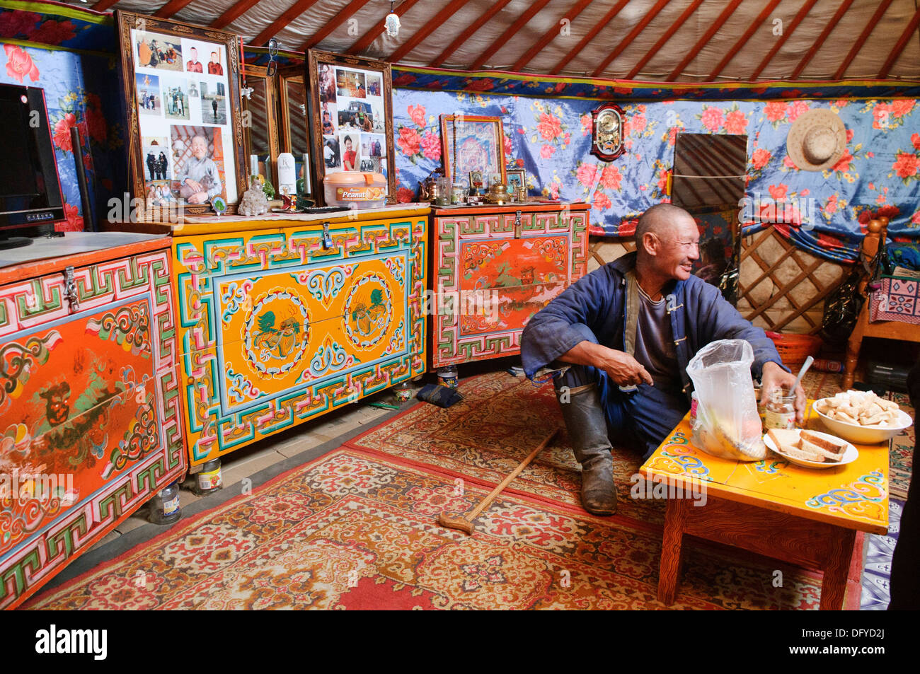 Ger mongolia inside tent hi-res stock photography and images - Alamy