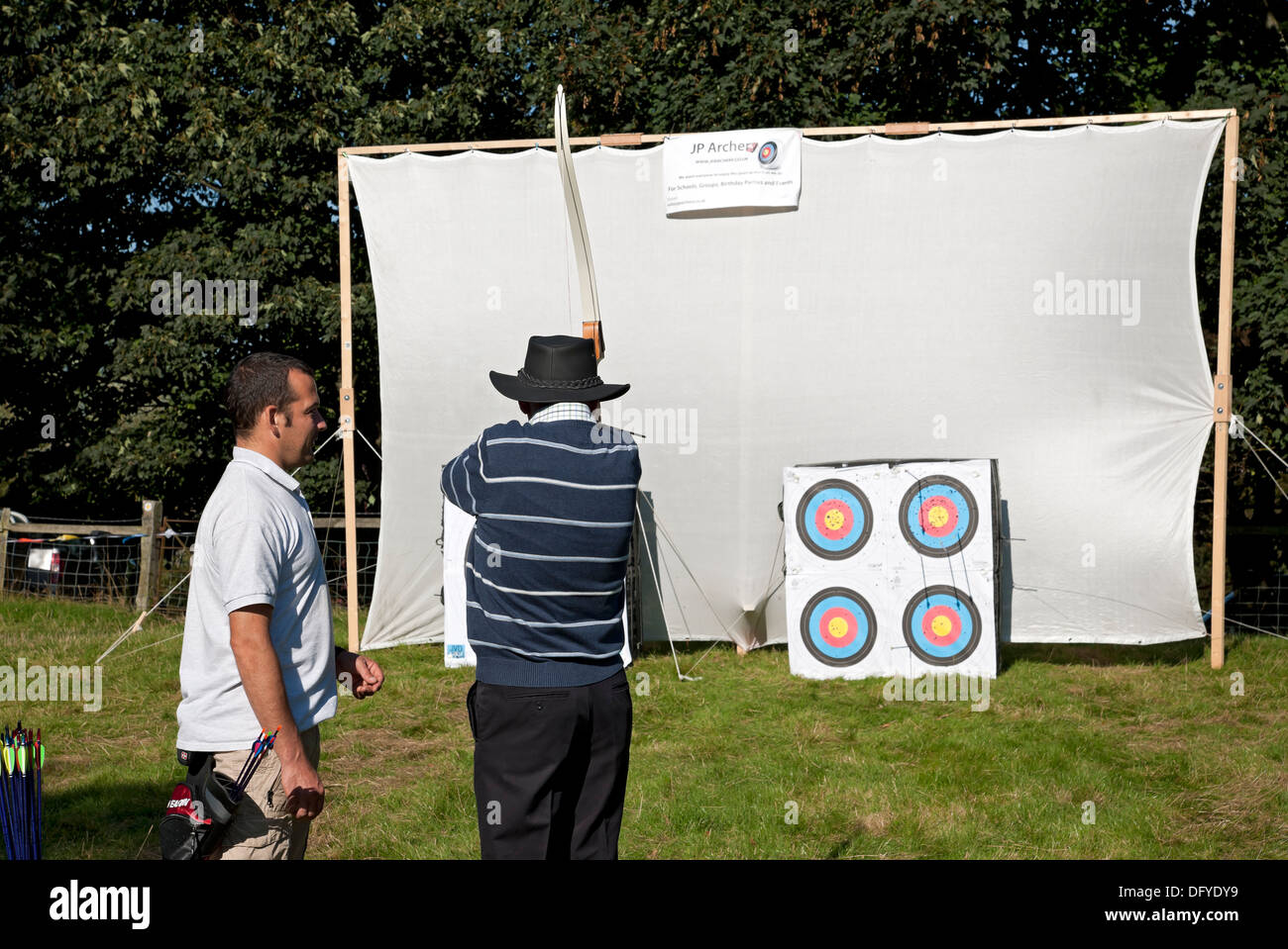 Archery instructor giving lesson teaching man person Masham North ...