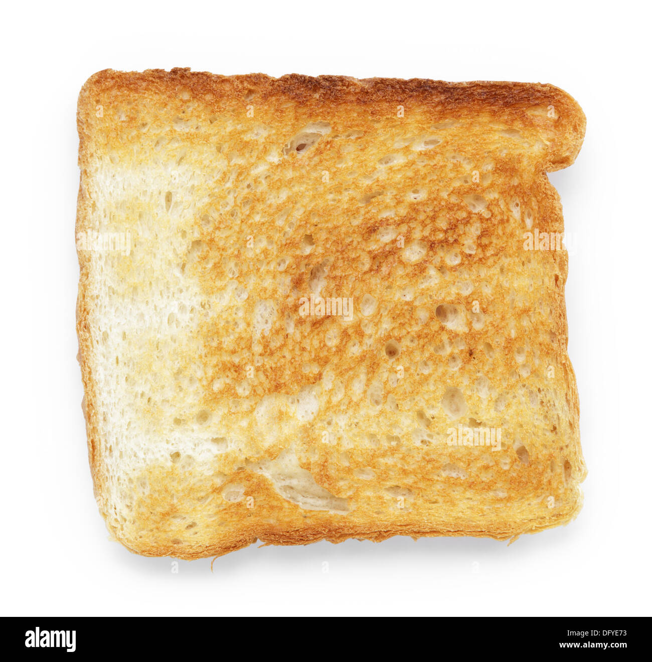 toasted slice of white toast bread, on white background with shadow ...