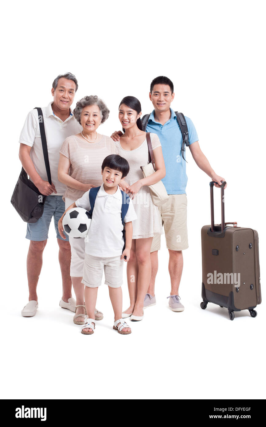 Happy big family going for vacation Stock Photo - Alamy
