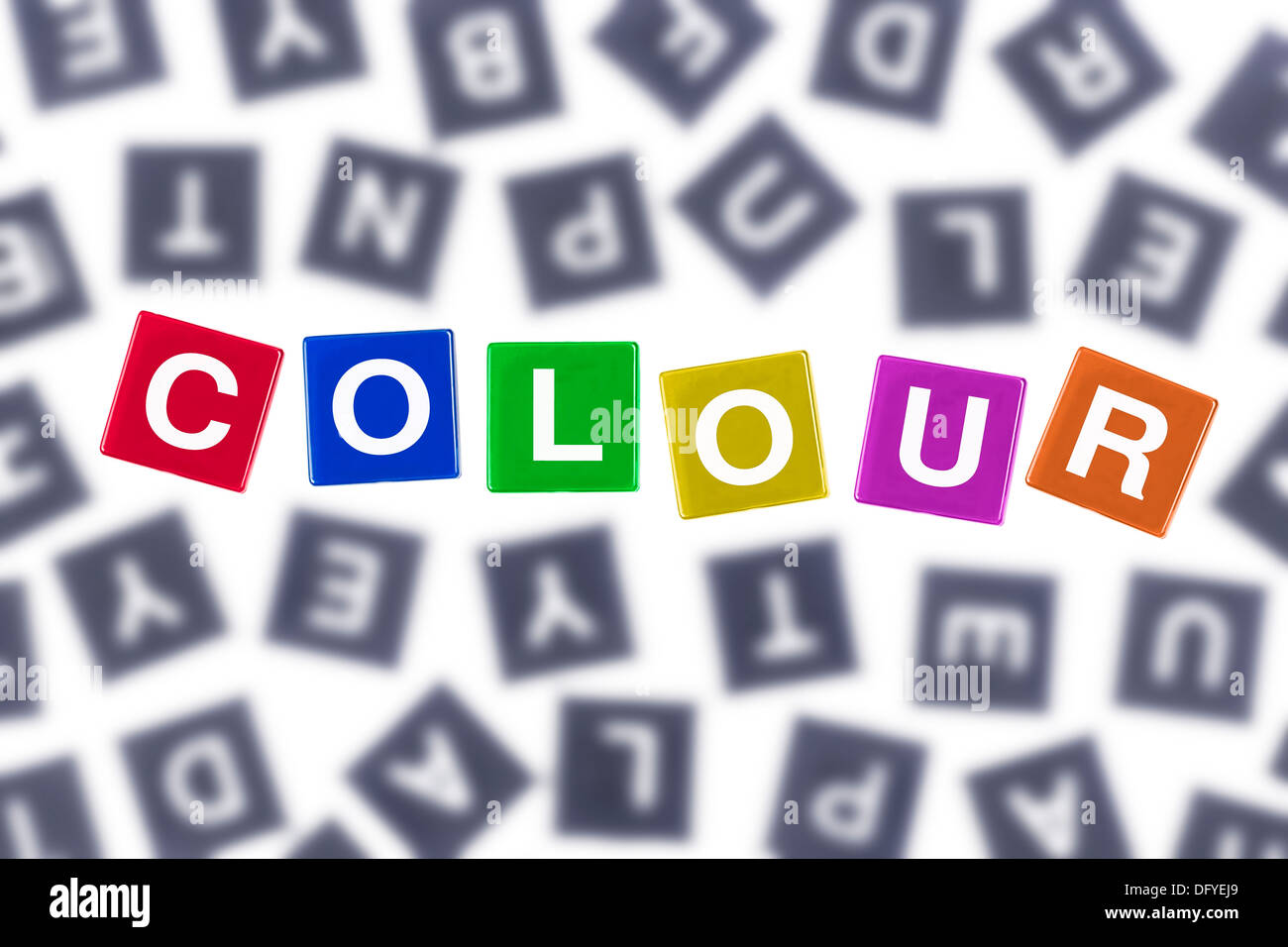 Colour Concept Coloured Word Against Blurred Grey Letters UK English ...