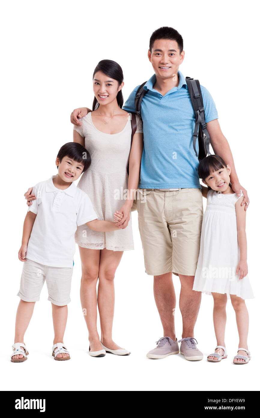 Happy young parents and two children Stock Photo - Alamy