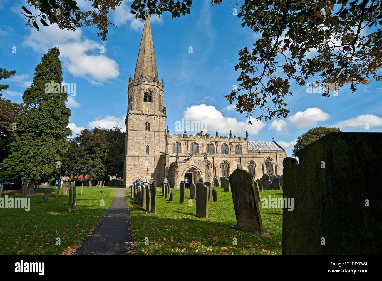 St Mary's Parish Church exterior Masham village North Yorkshire Dales ...