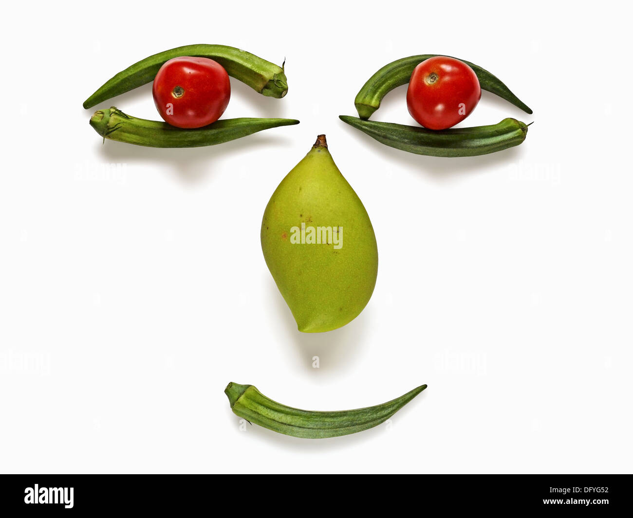 Human Face Fruit Vegetables Cut Out Stock Images & Pictures - Alamy