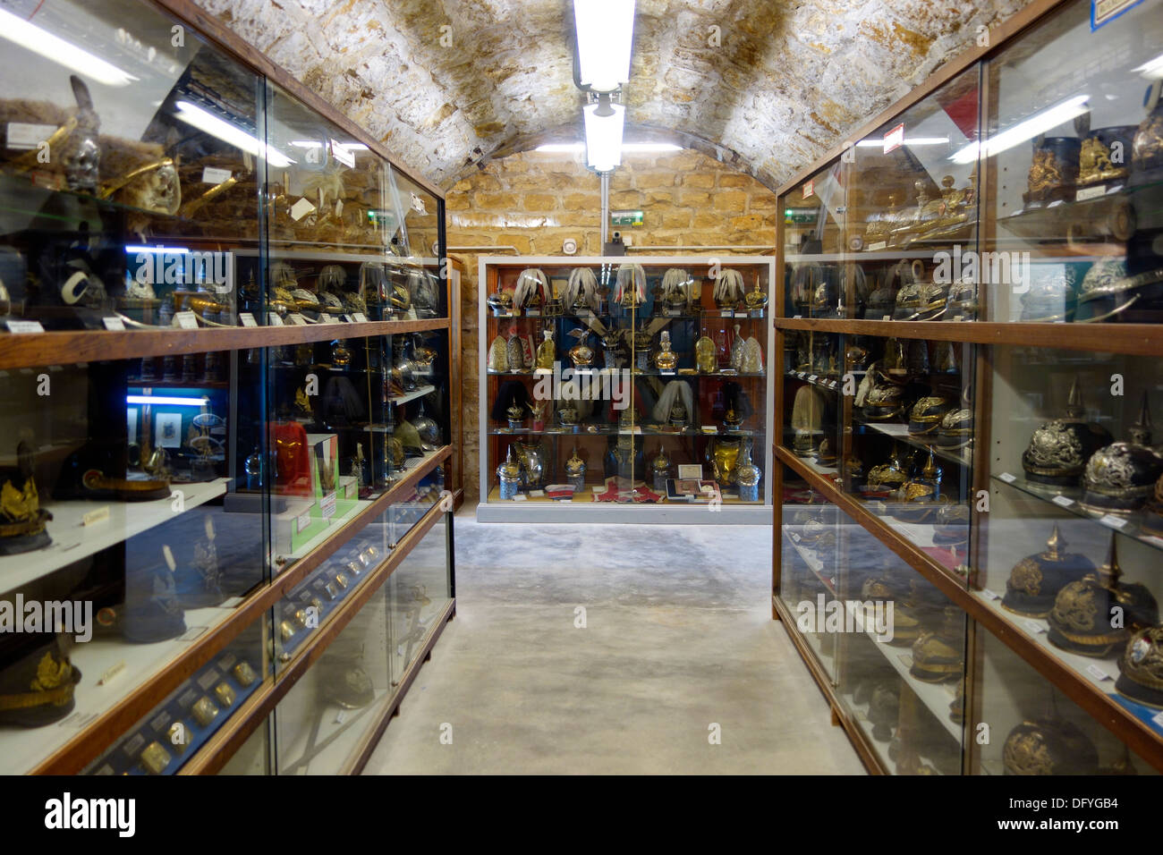 First World War One army headgear collection at WW1 Fort de la Pompelle ...