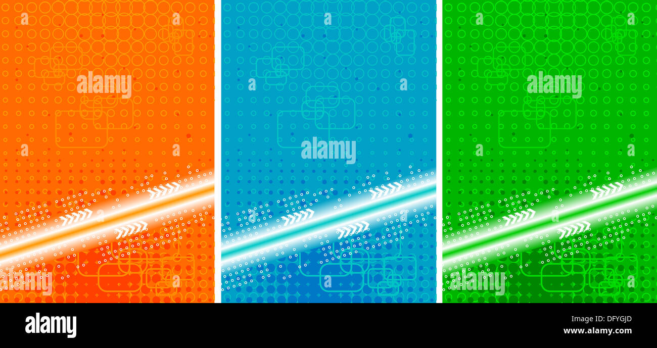 Set of bright tech backgrounds Stock Photo - Alamy