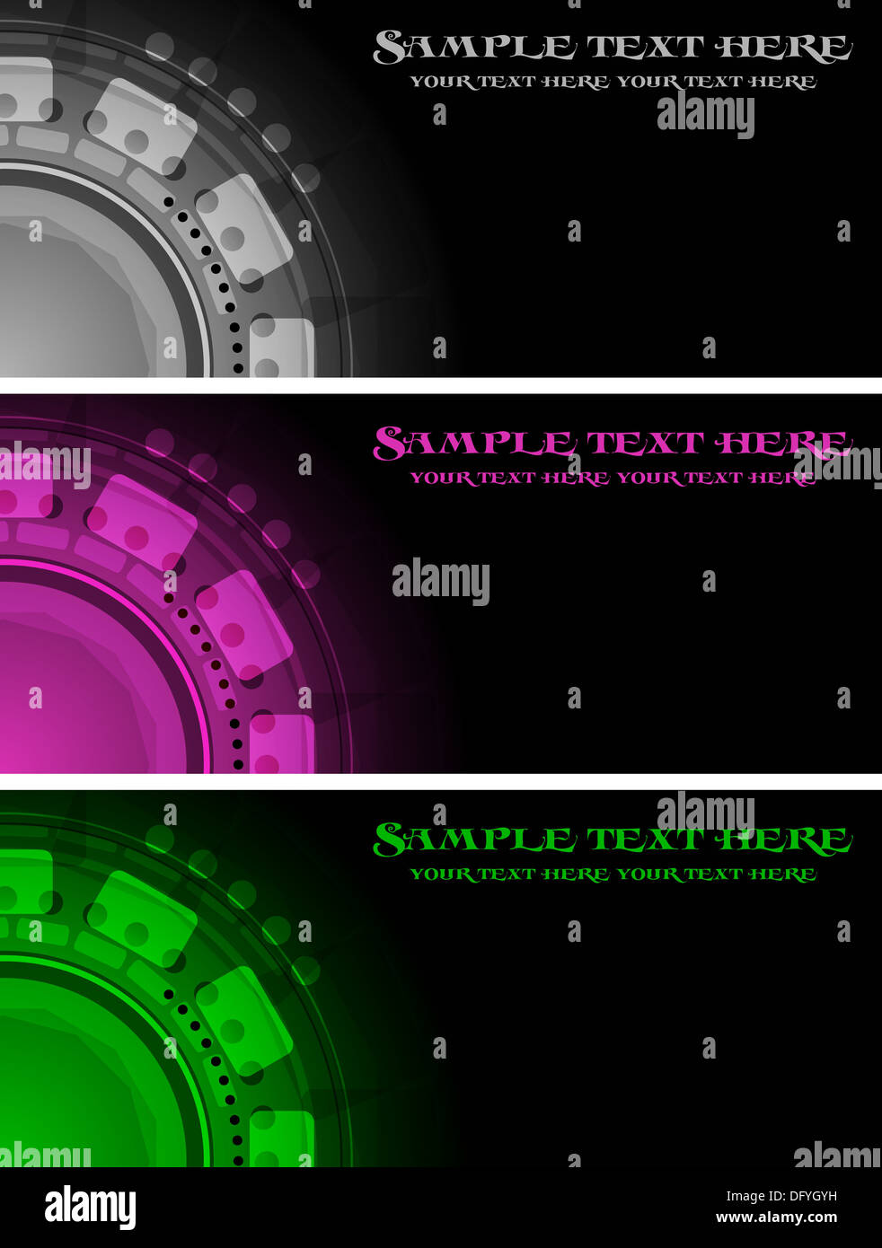 Colourful tech banners collection Stock Photo - Alamy