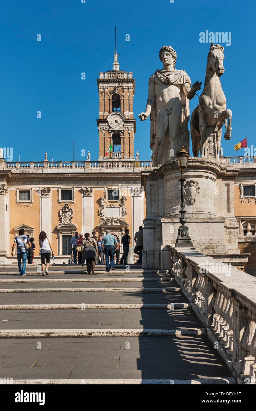 Ramp stairs (cordonata) to Piazza del Campidoglio. In the background is ...