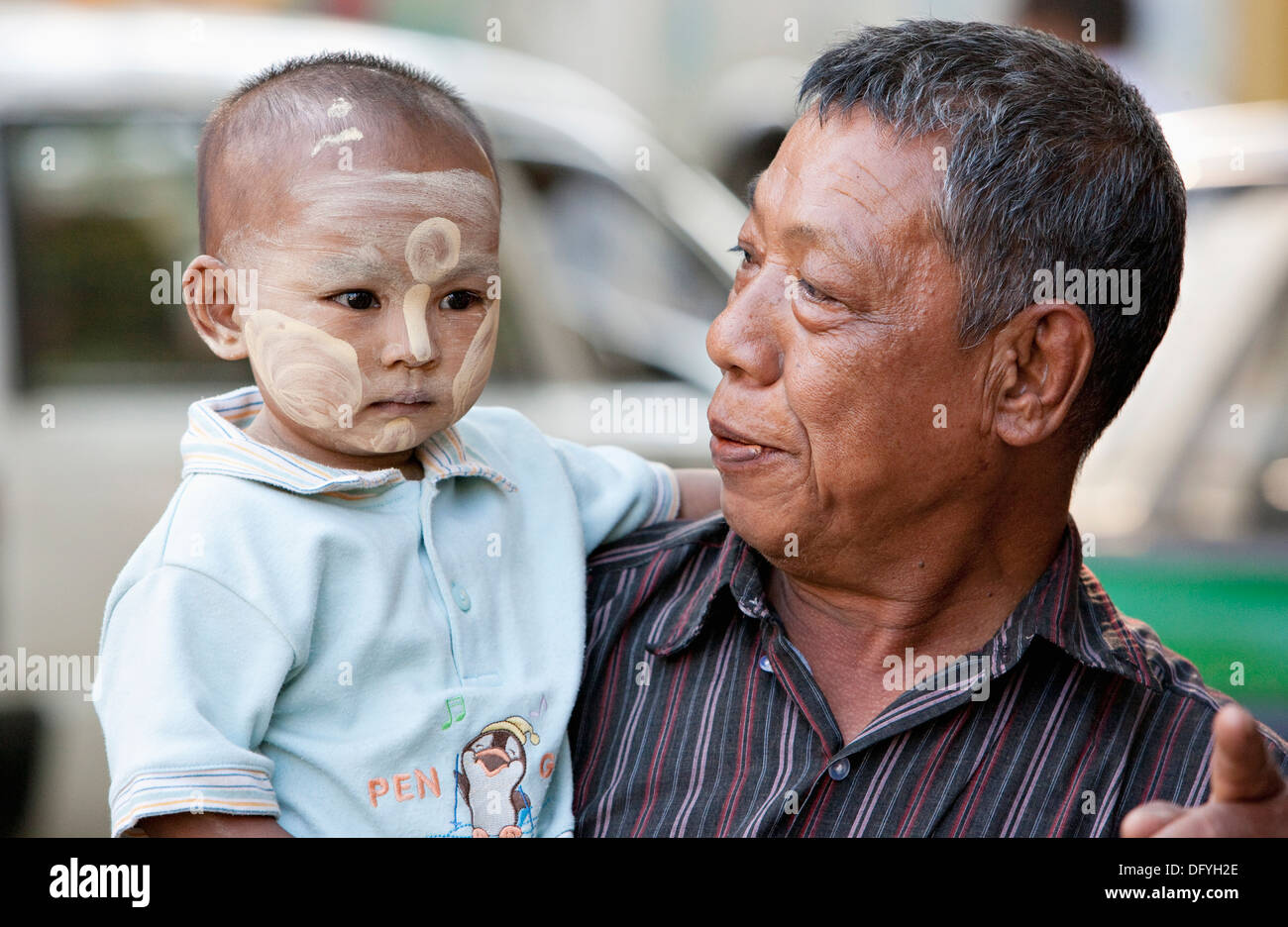 Father and child in Myanmar Stock Photo - Alamy