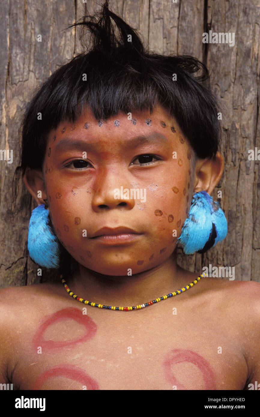 Yanomami Boys Parima Tapirapeco National Park Venezuela