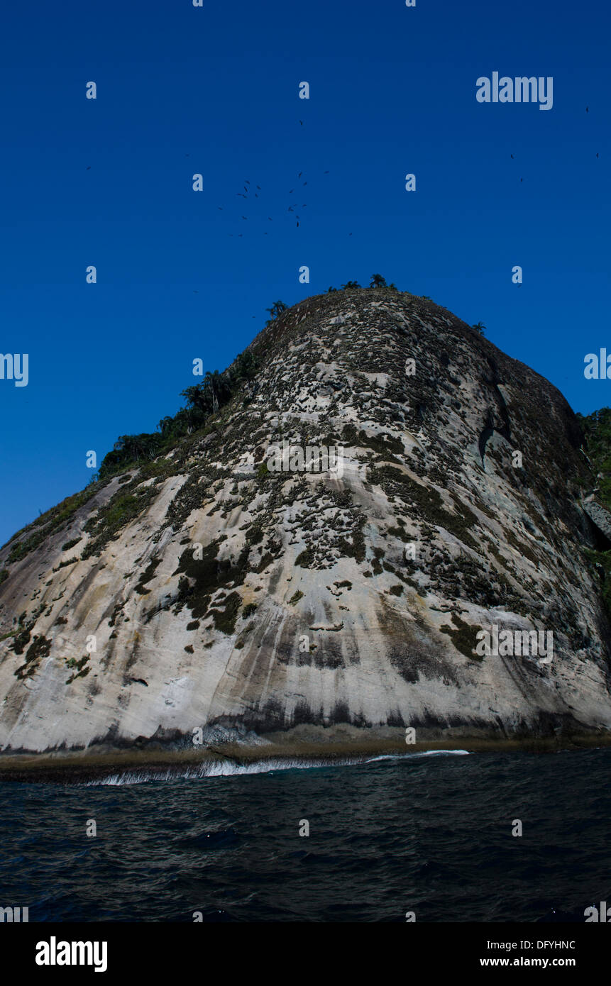 View of the Alcatrazes island, north shore of Sao Paulo state, Brazil ...