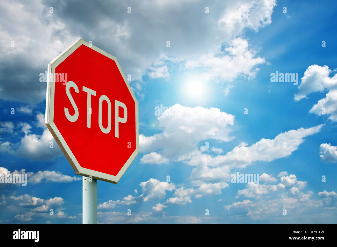 Red stop sign on the street, roadside traffic sign for stopping Stock ...